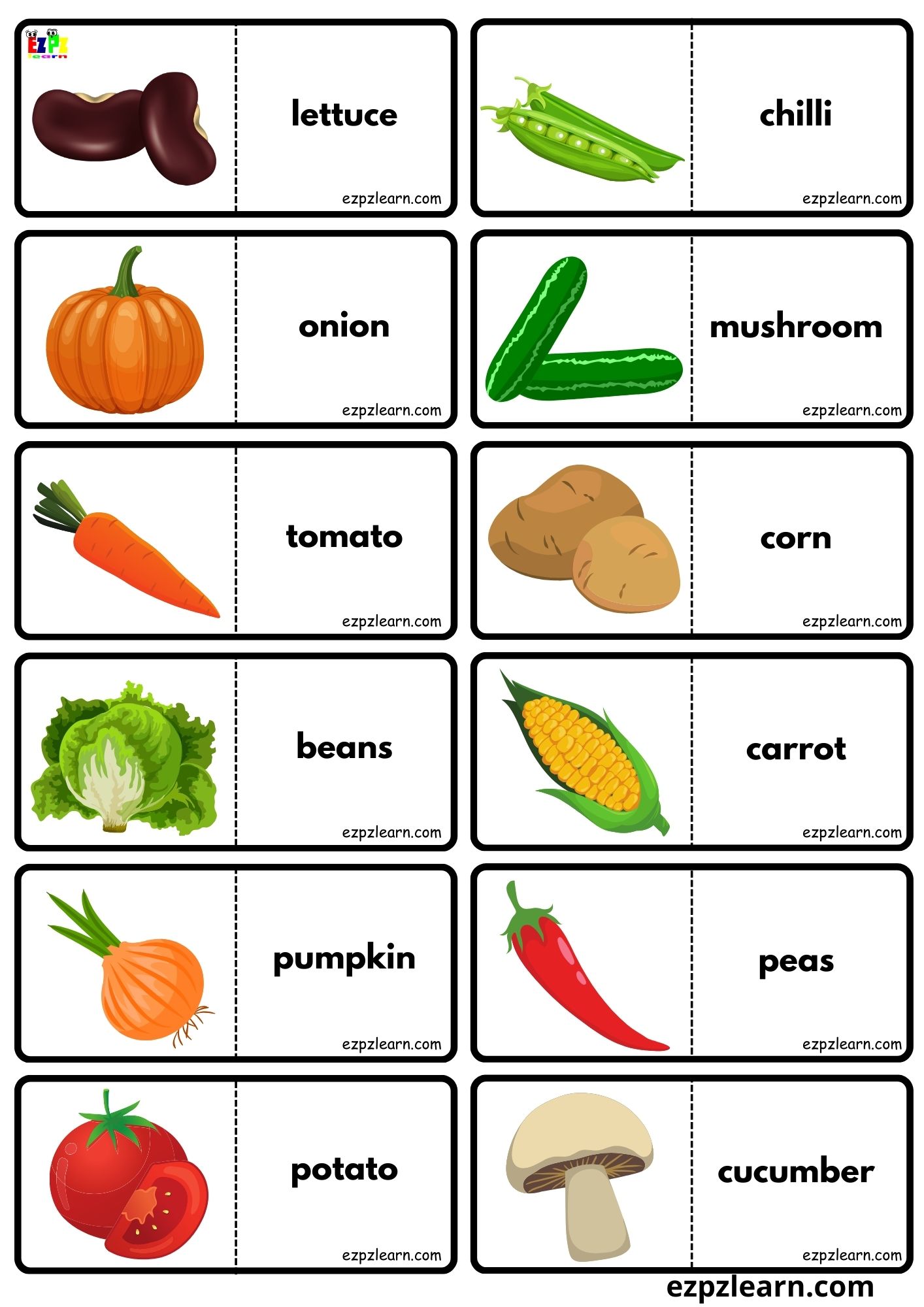 Vegetables - Ezpzlearn.com